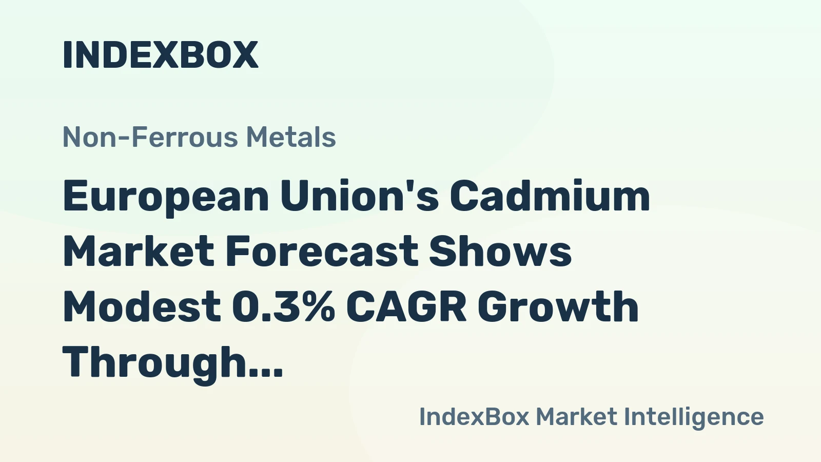 European Union's Cadmium Market Forecast Shows Modest 0.3% CAGR Growth Through 2035