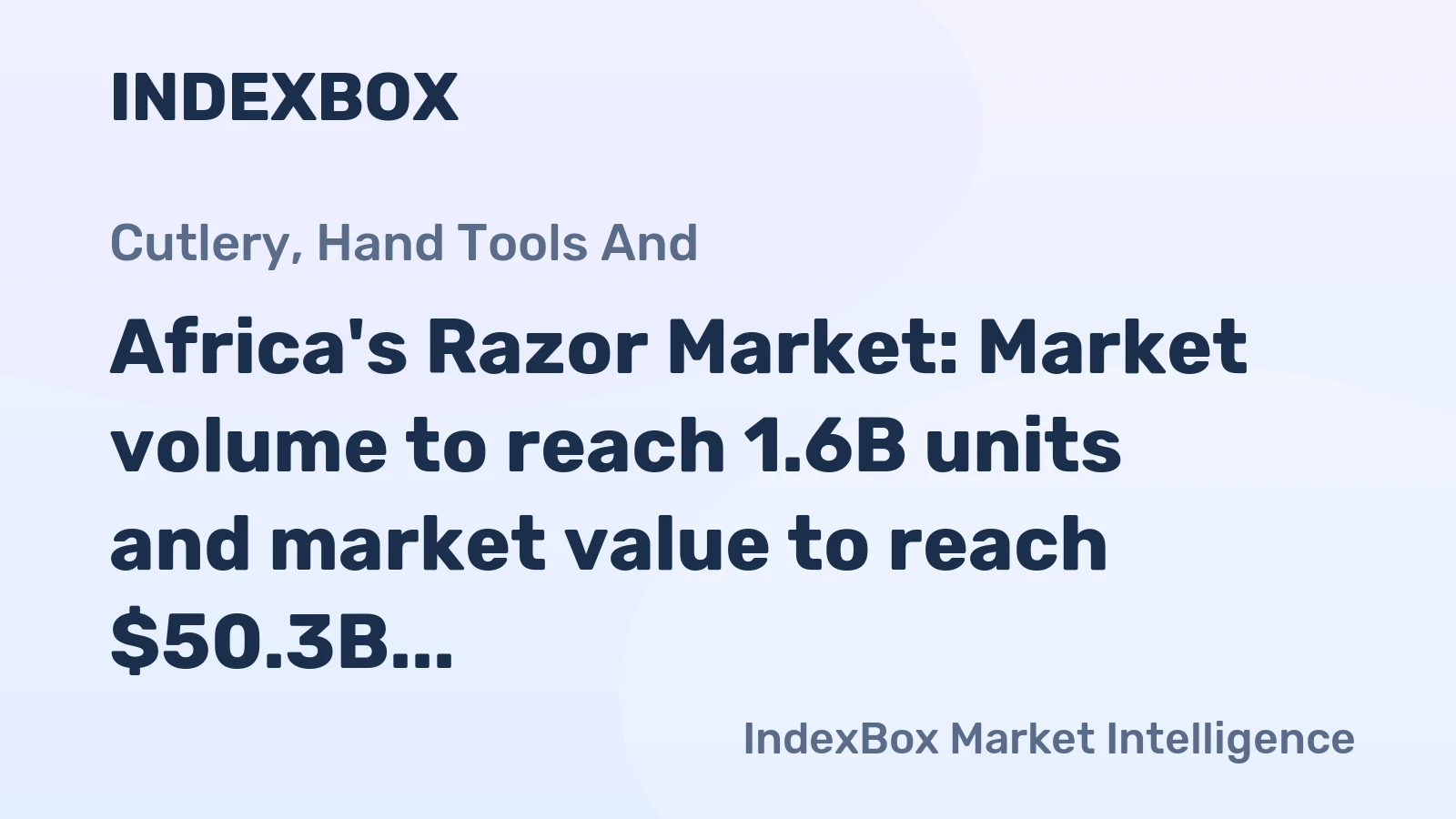 Africa's Razor Market: Market volume to reach 1.6B units and market value to reach $50.3B by 2035