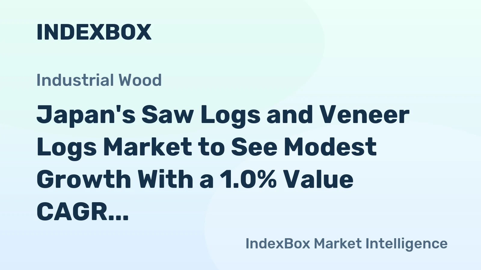 Japan's Saw Logs and Veneer Logs Market to See Modest Growth With a 1.0% Value CAGR Through 2035