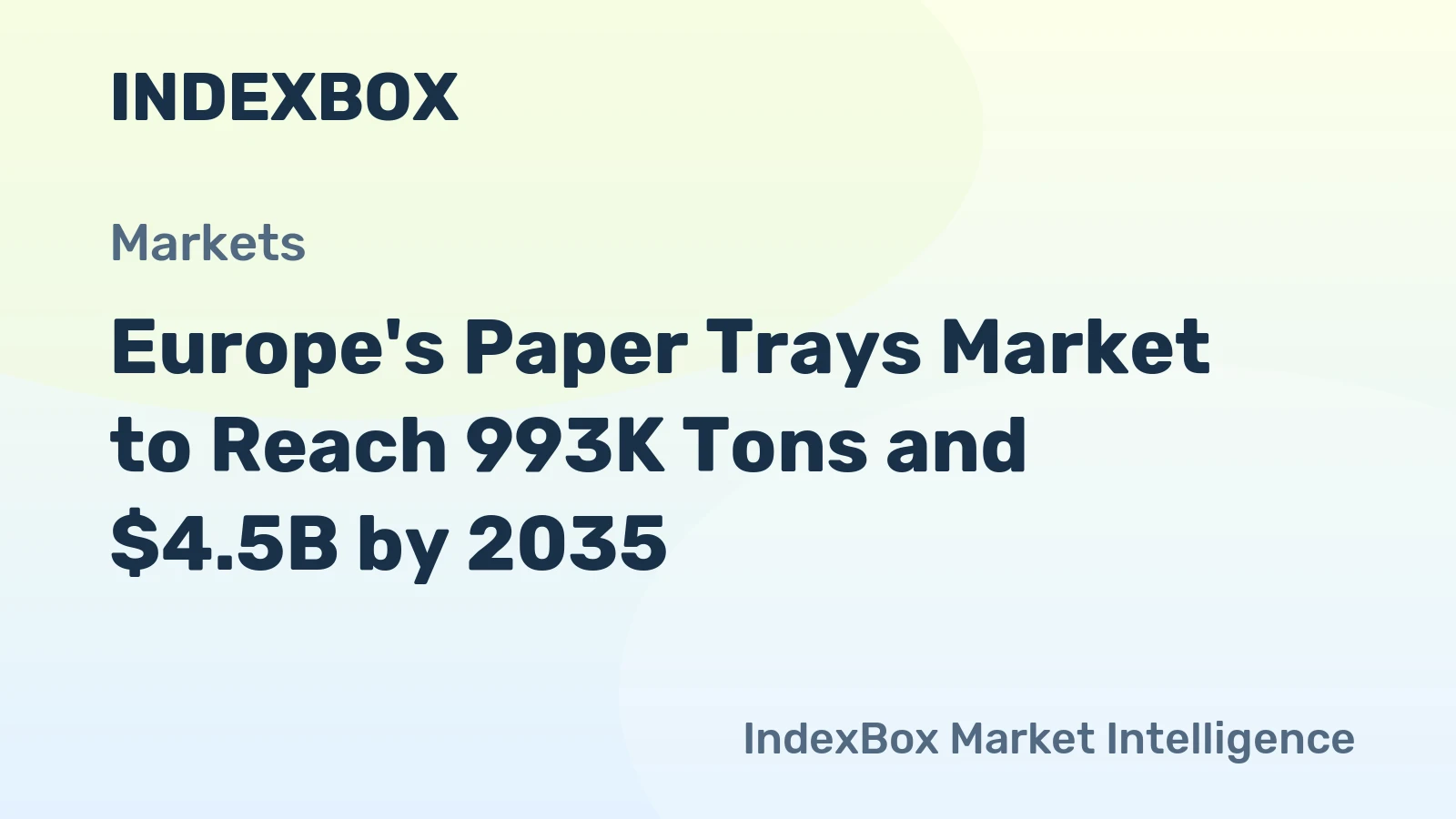 Europe's Paper Trays Market to Reach 993K Tons and $4.5B by 2035