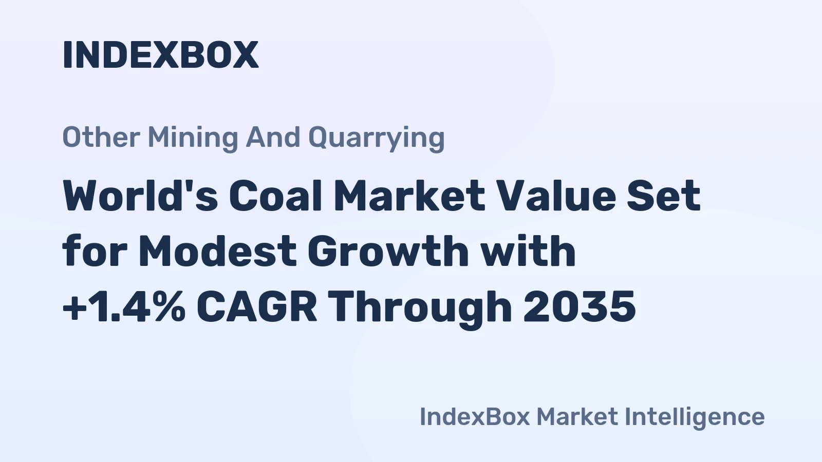 World's Coal Market Value Set for Modest Growth with +1.4% CAGR Through 2035