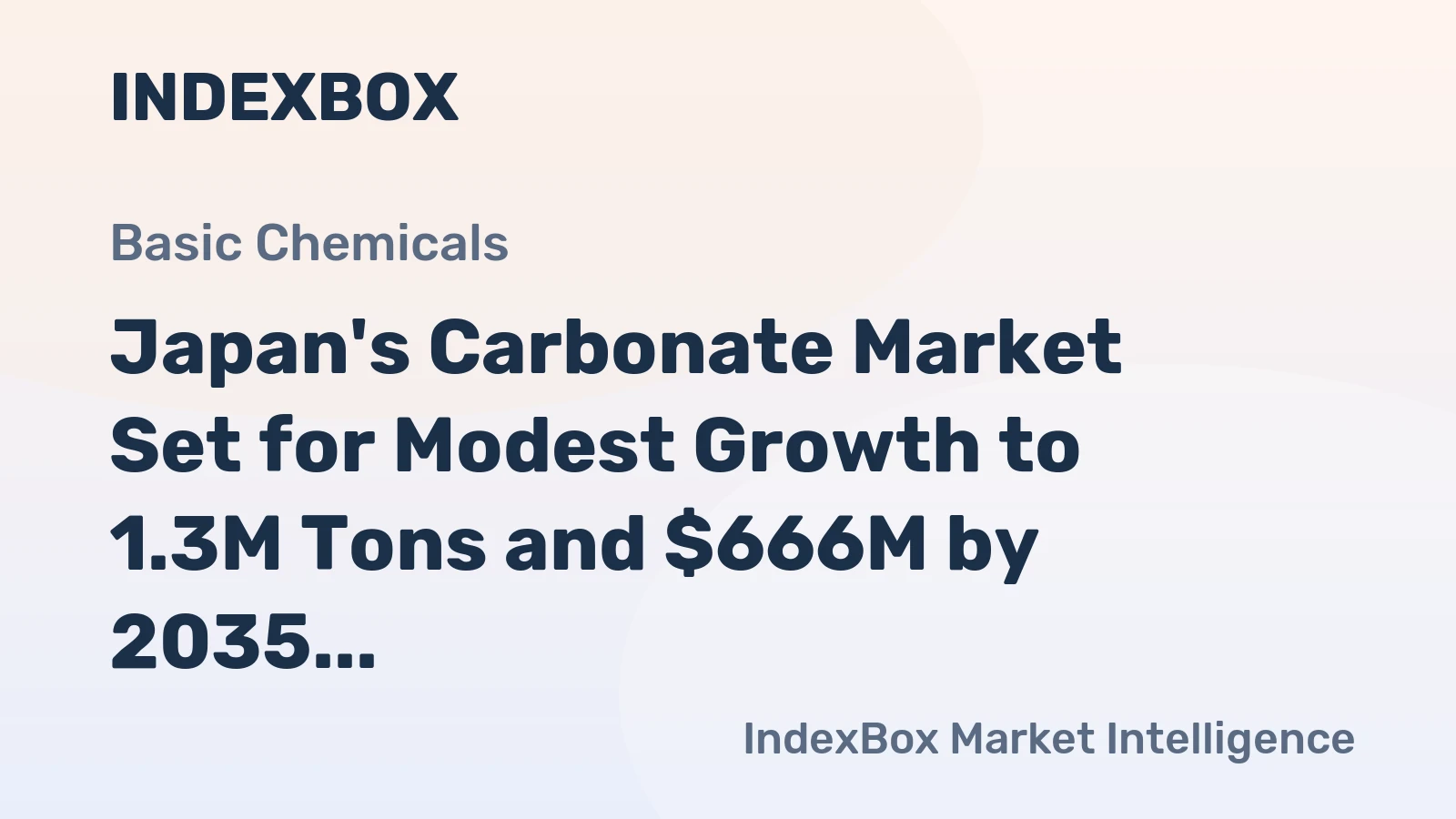 Japan's Carbonate Market Set for Modest Growth to 1.3M Tons and $666M by 2035
