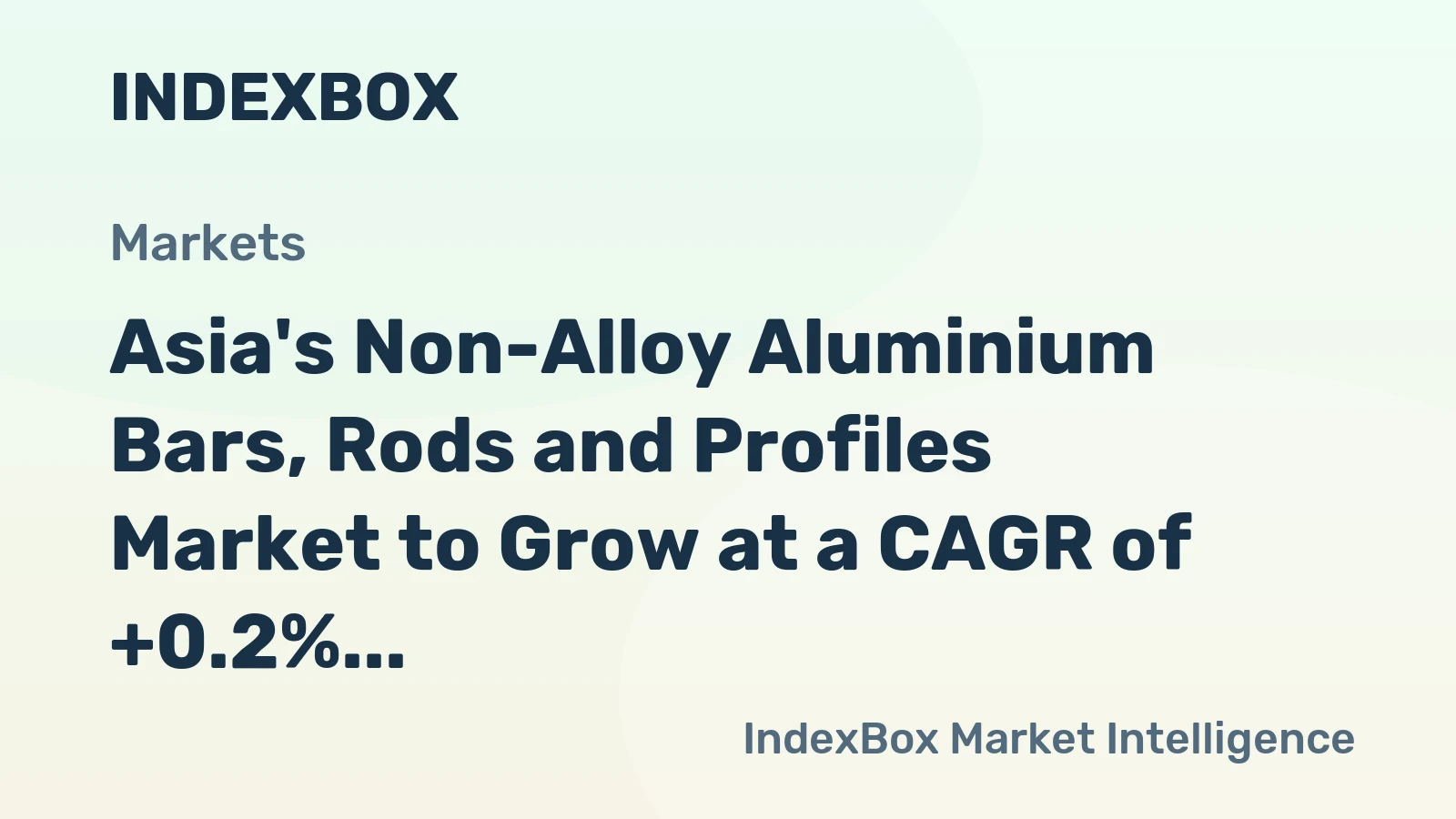 Asia's Non-Alloy Aluminium Bars, Rods and Profiles Market to Grow at a CAGR of +0.2% from 2024 to 2035