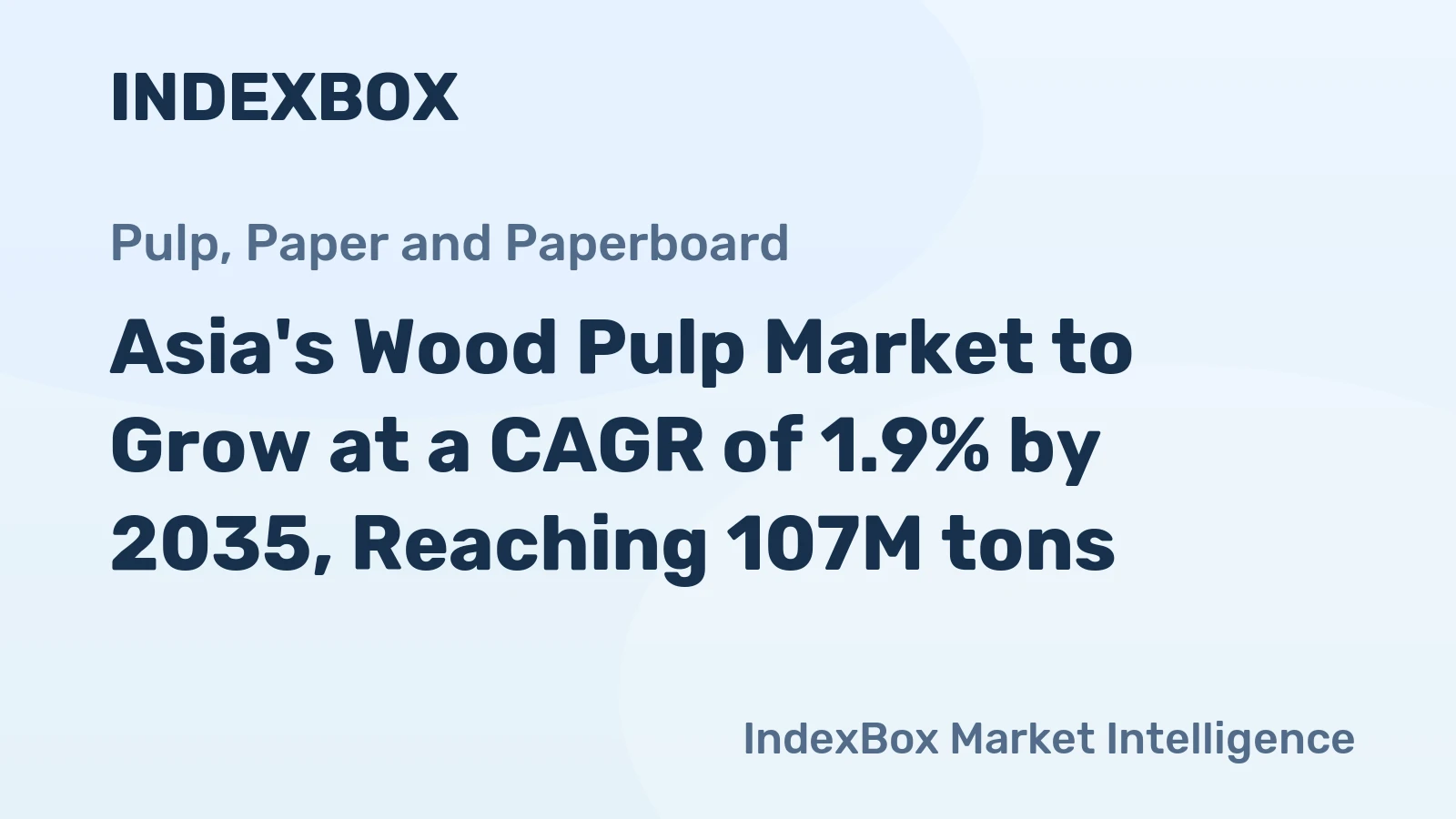 Asia's Wood Pulp Market to Grow at a CAGR of 1.9% by 2035, Reaching 107M tons