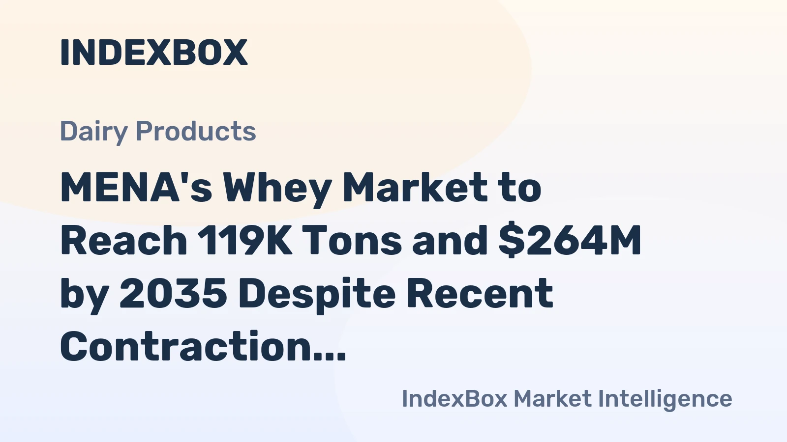 MENA's Whey Market to Reach 119K Tons and $264M by 2035 Despite Recent Contraction