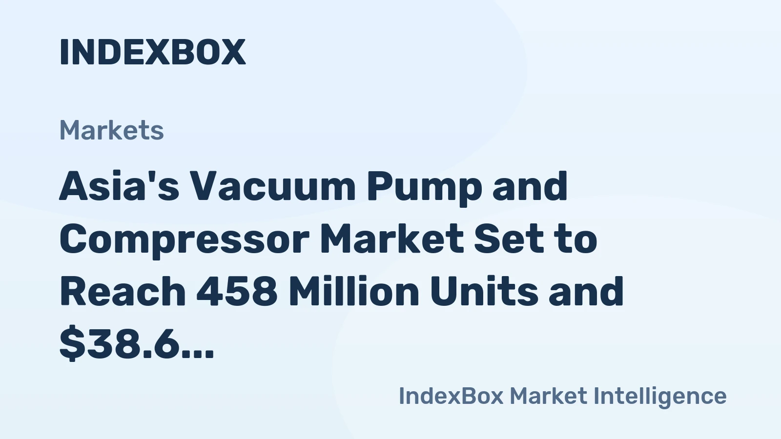 Asia's Vacuum Pump and Compressor Market Set to Reach 458 Million Units and $38.6 Billion by 2035