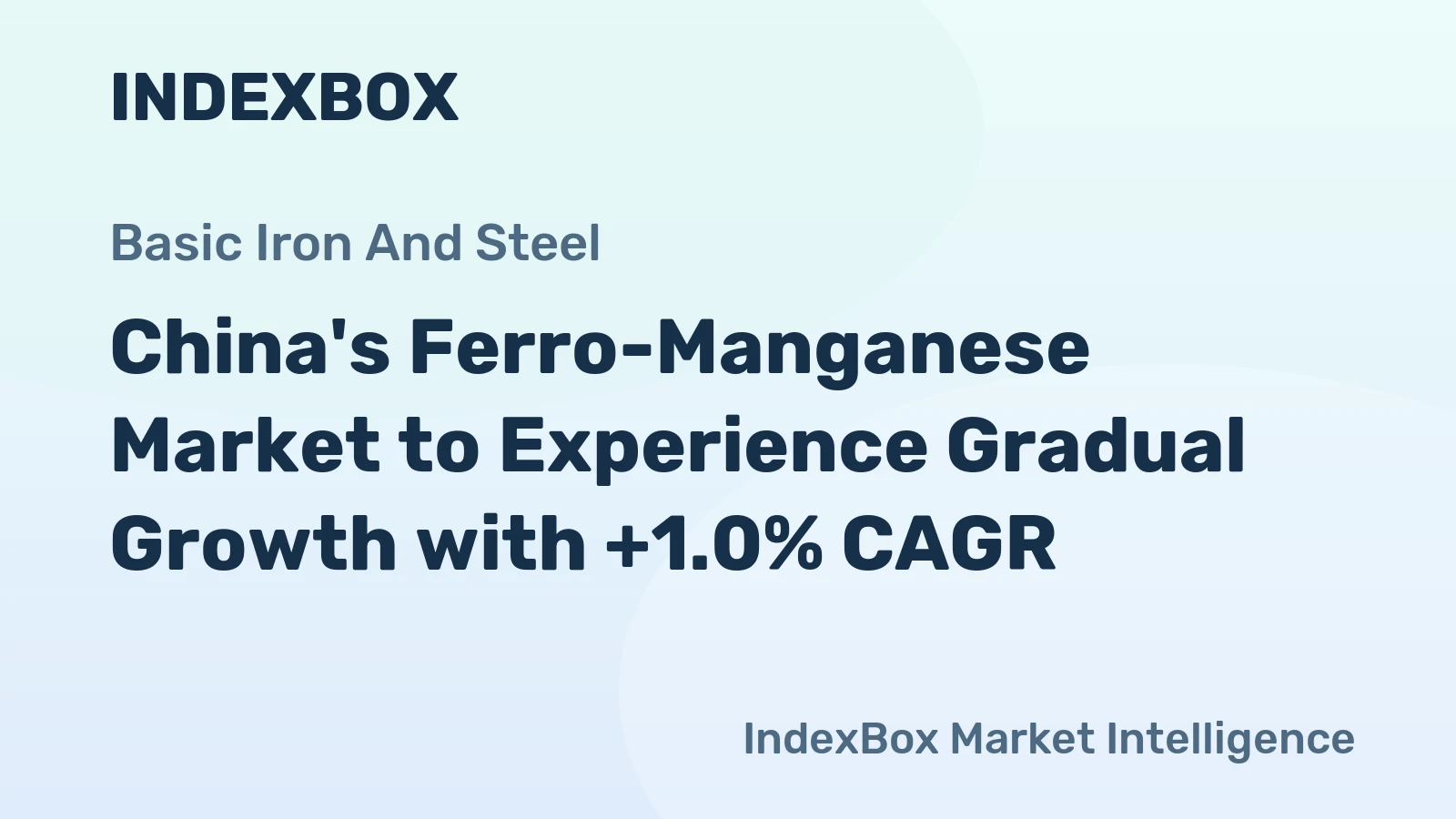 China's Ferro-Manganese Market to Experience Gradual Growth with +1.0% CAGR