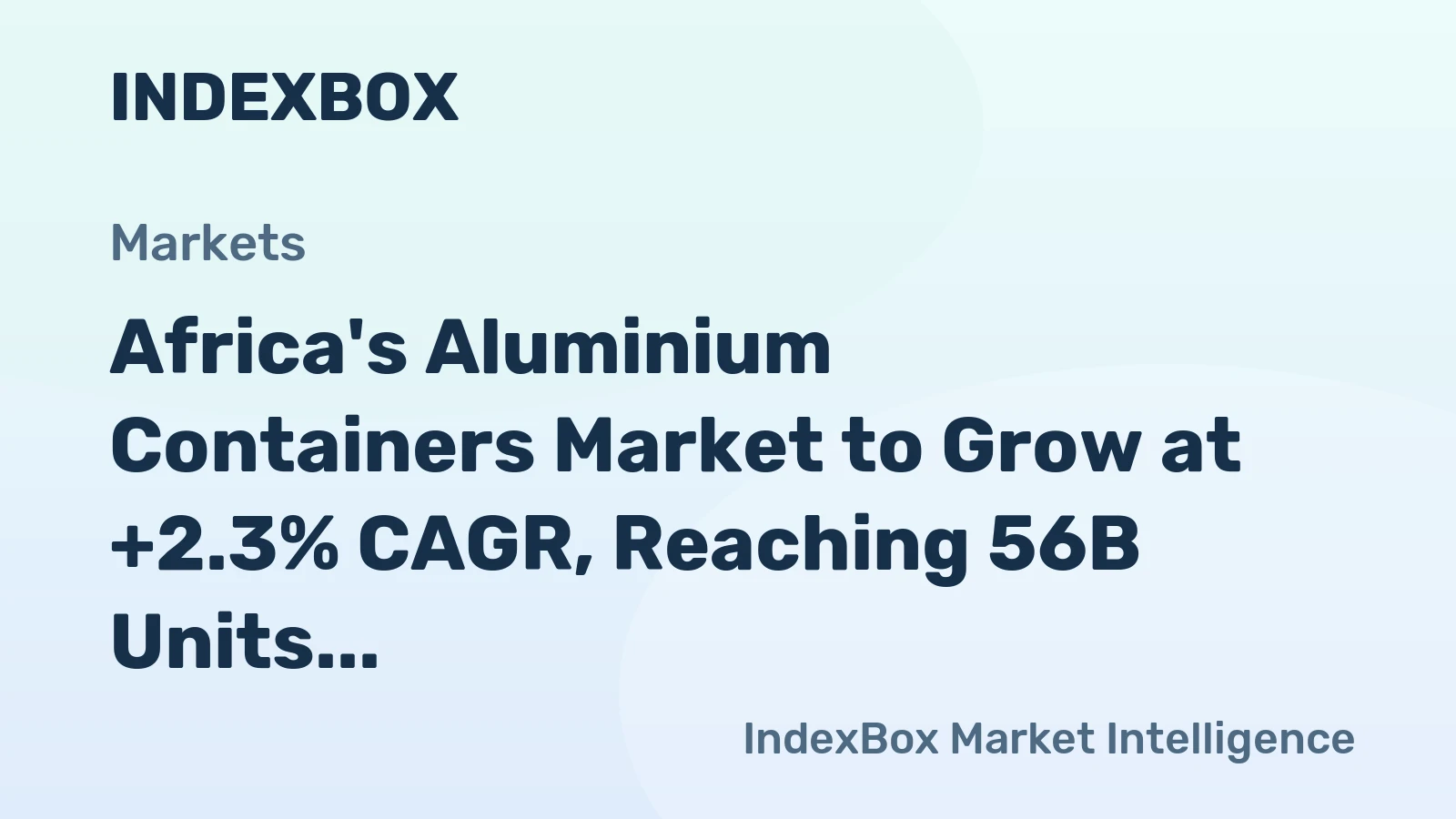 Africa's Aluminium Containers Market to Grow at +2.3% CAGR, Reaching 56B Units by 2035