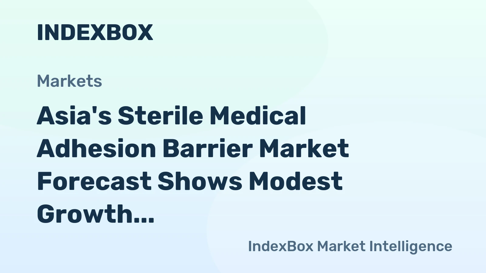 Asia's Sterile Medical Adhesion Barrier Market Forecast Shows Modest Growth with +0.4% CAGR Through 2035