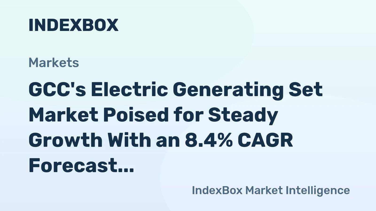 GCC's Electric Generating Set Market Poised for Steady Growth With an 8.4% CAGR Forecast