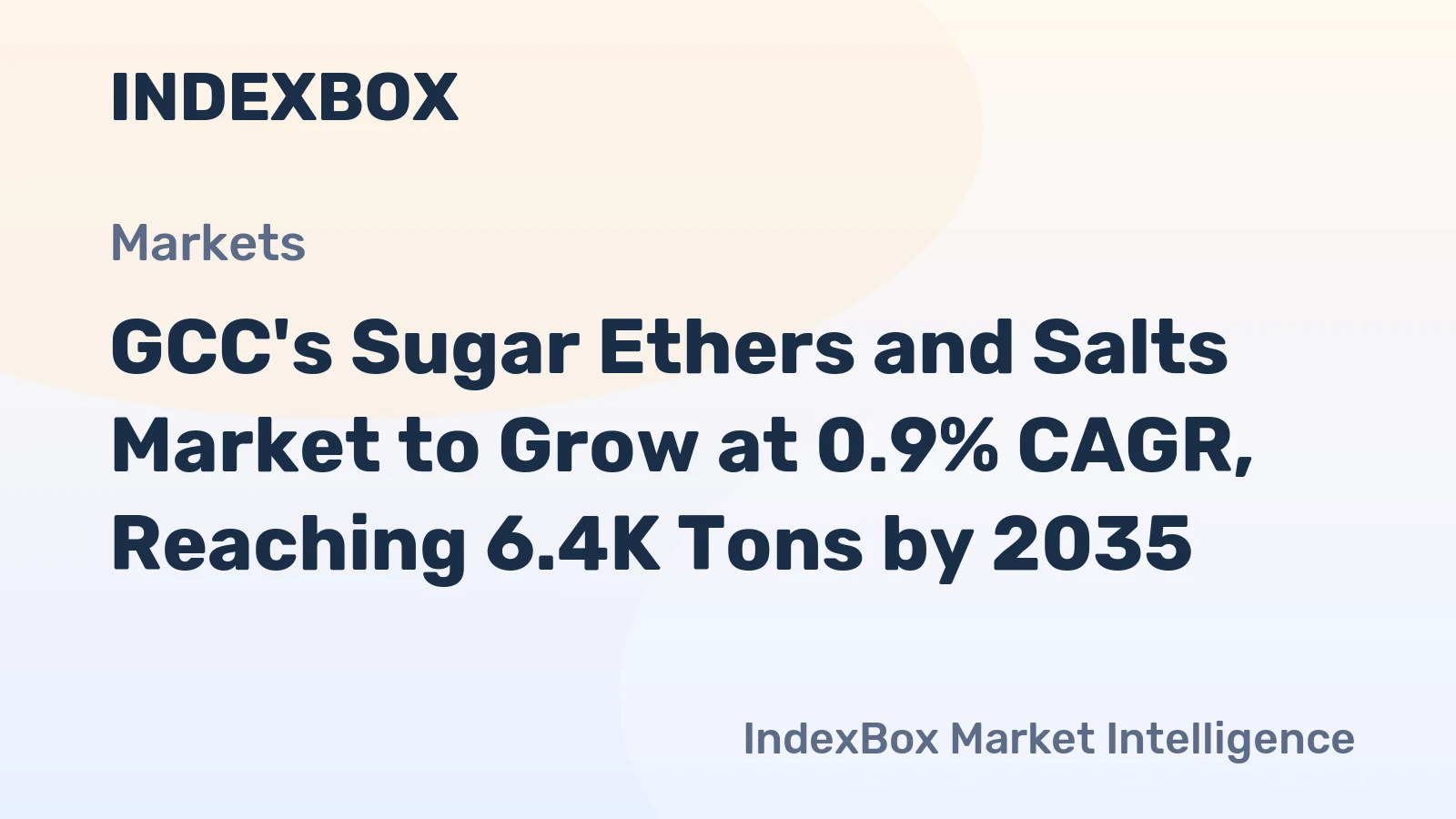 GCC's Sugar Ethers and Salts Market to Grow at 0.9% CAGR, Reaching 6.4K Tons by 2035
