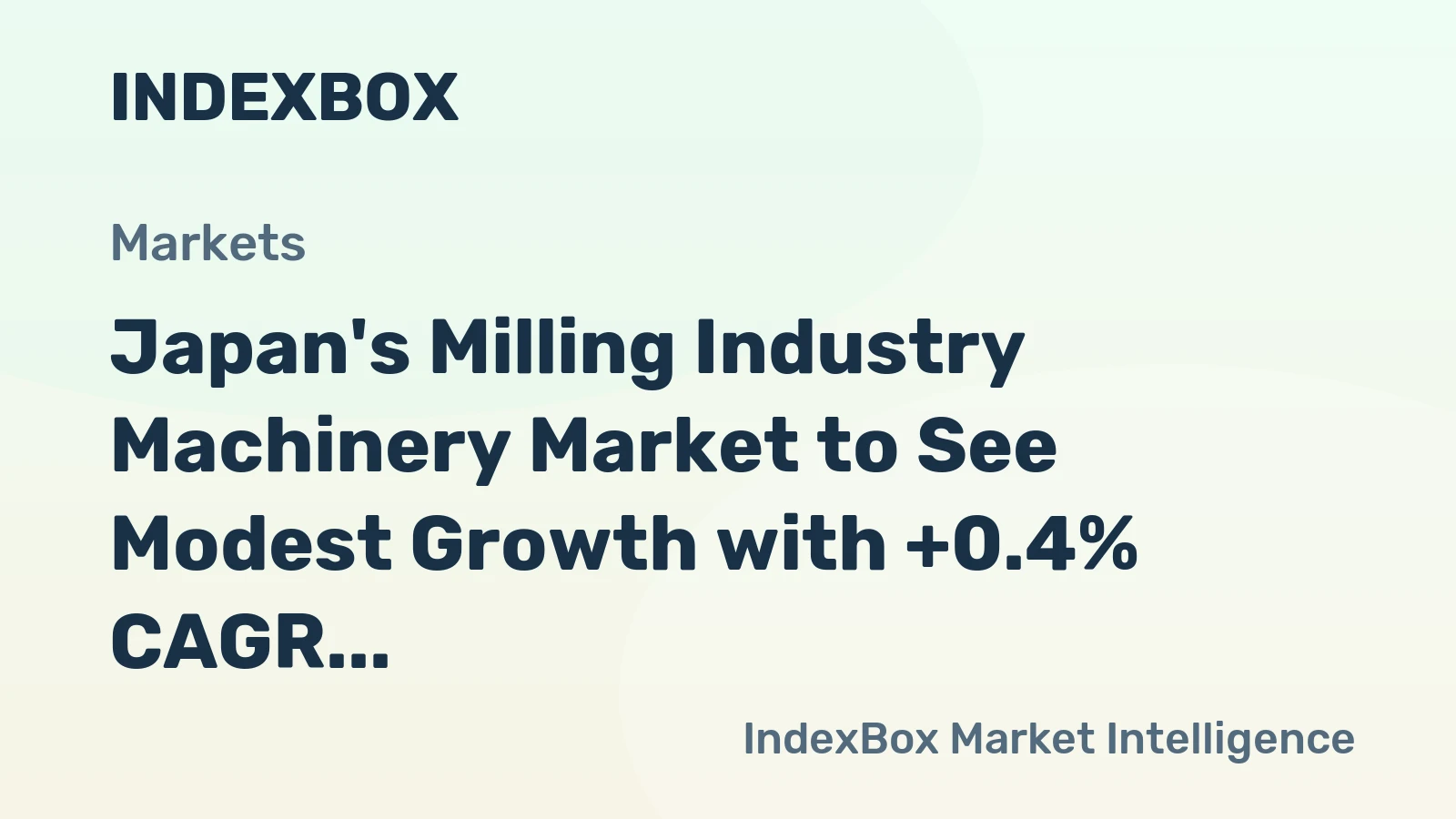 Japan's Milling Industry Machinery Market to See Modest Growth with +0.4% CAGR