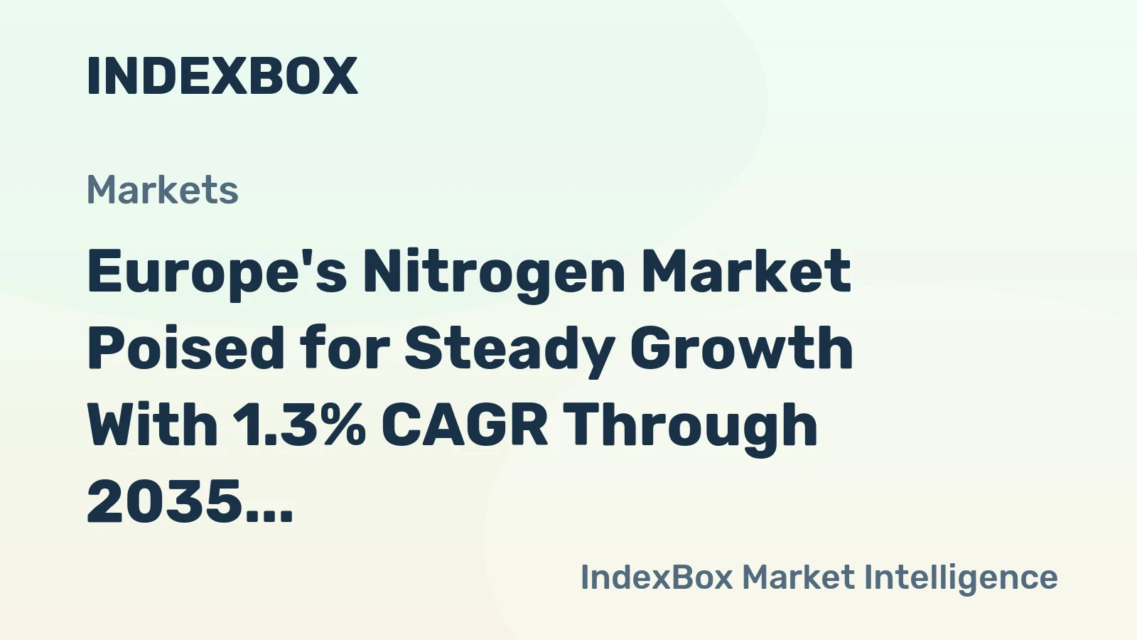 Europe's Nitrogen Market Poised for Steady Growth With 1.3% CAGR Through 2035