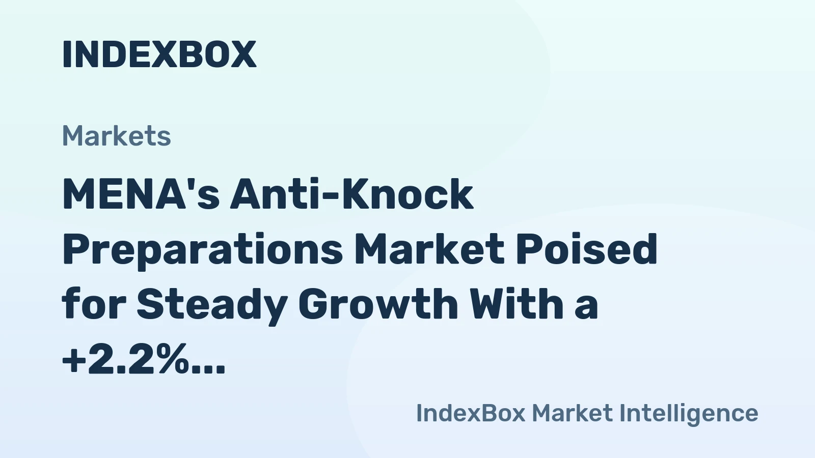 MENA's Anti-Knock Preparations Market Poised for Steady Growth With a +2.2% CAGR in Value