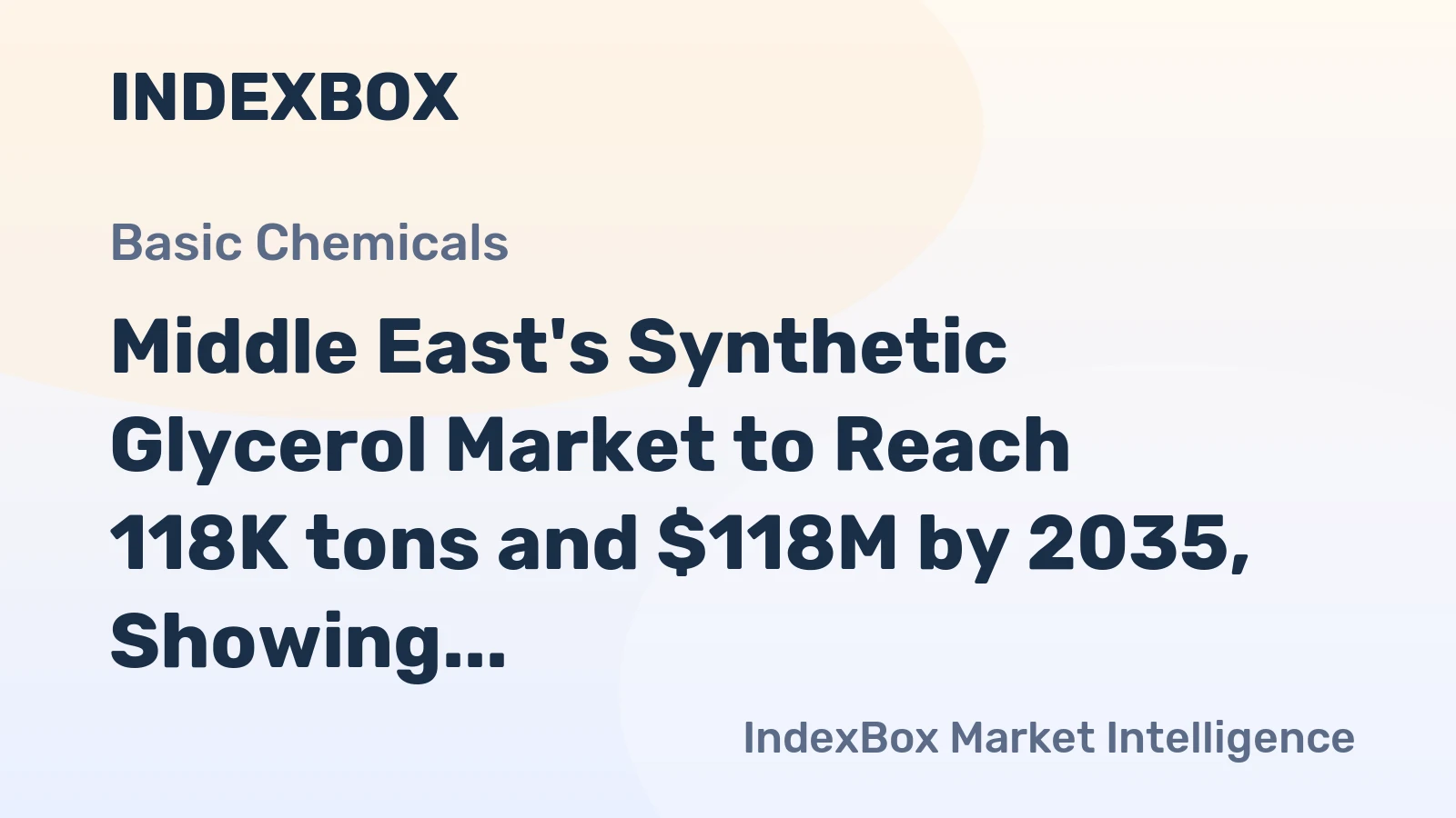 Middle East's Synthetic Glycerol Market to Reach 118K tons and $118M by 2035, Showing Steady Growth