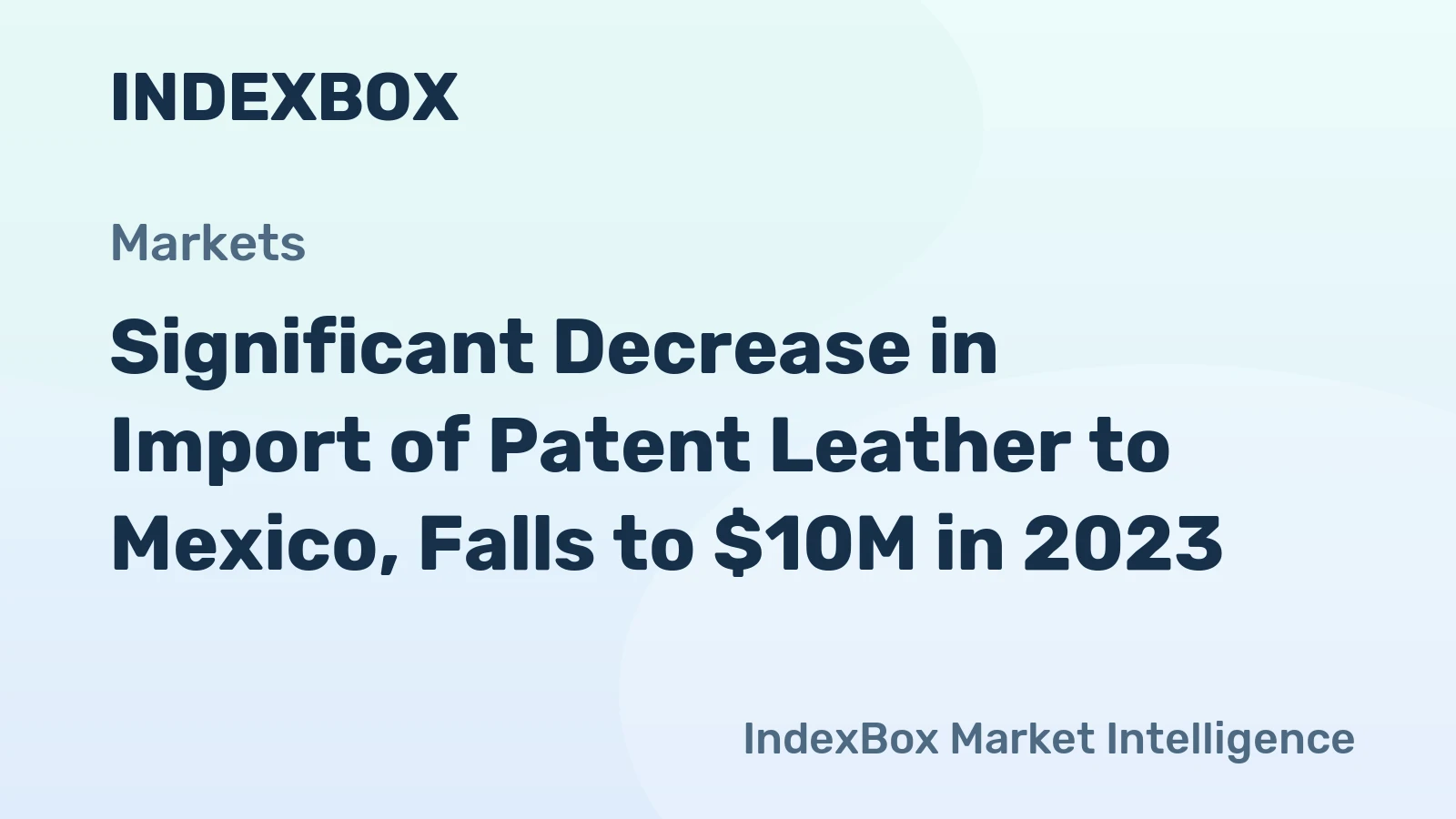 Significant Decrease in Import of Patent Leather to Mexico, Falls to $10M in 2023