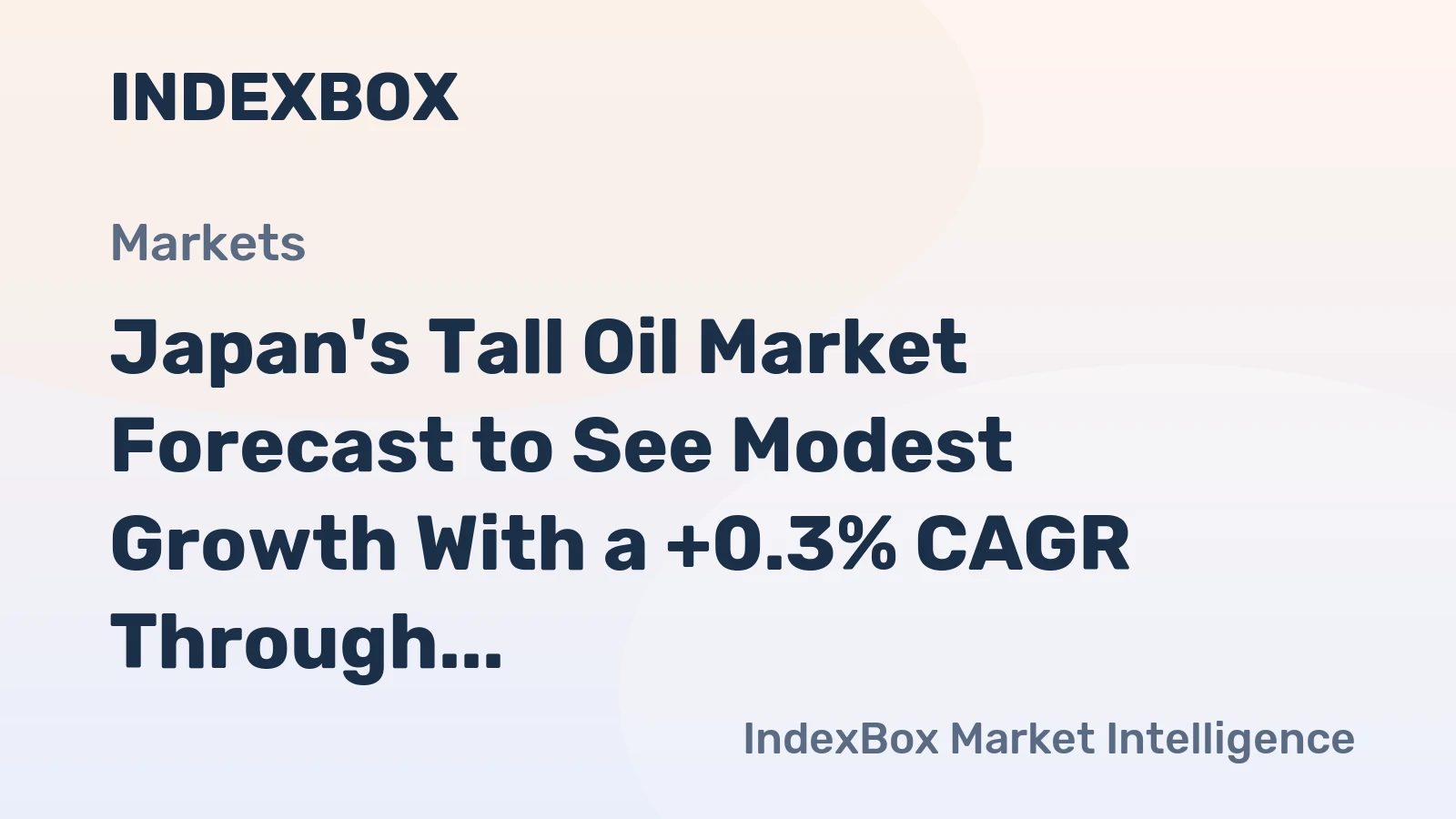 Japan's Tall Oil Market Forecast to See Modest Growth With a +0.3% CAGR Through 2035