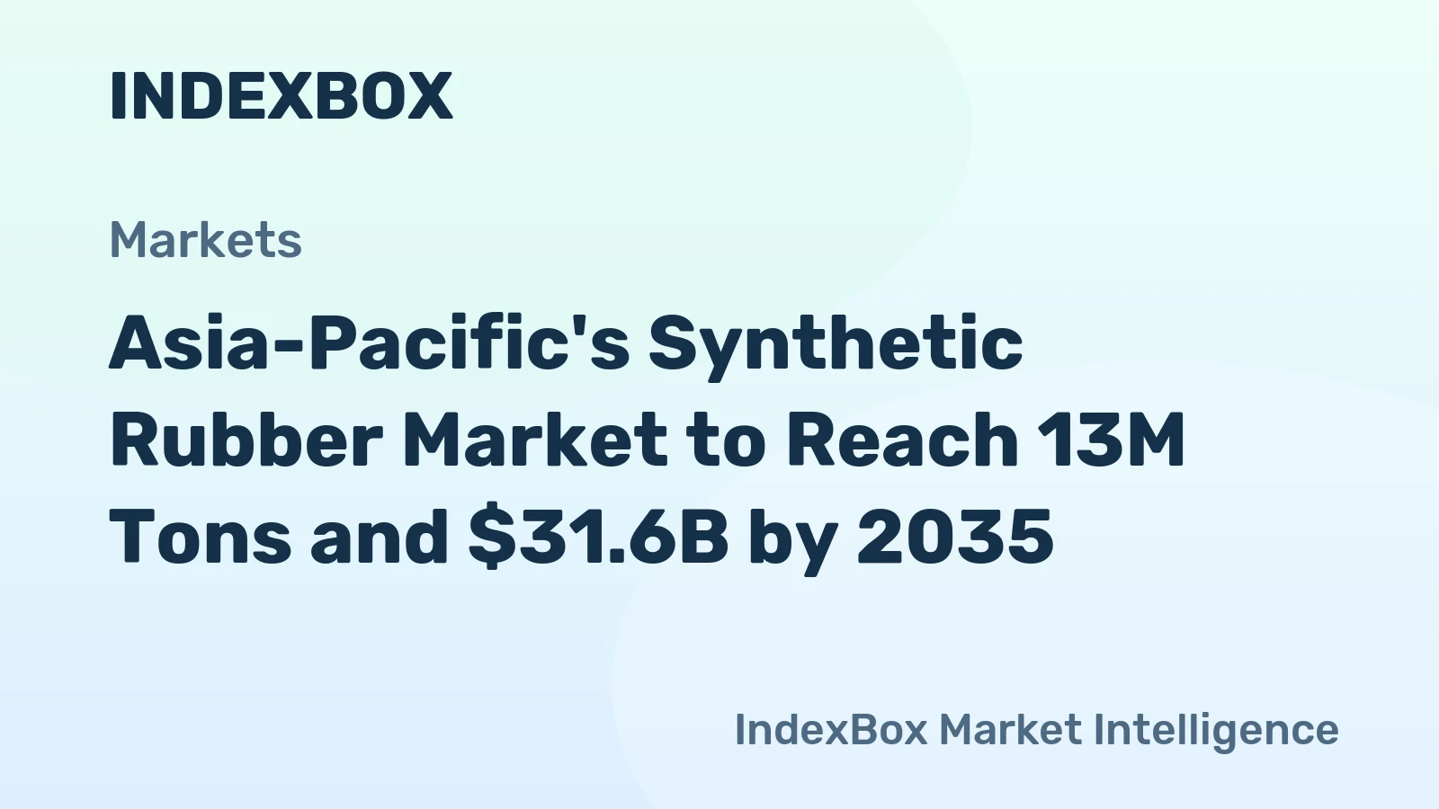 Asia-Pacific's Synthetic Rubber Market to Reach 13M Tons and $31.6B by 2035