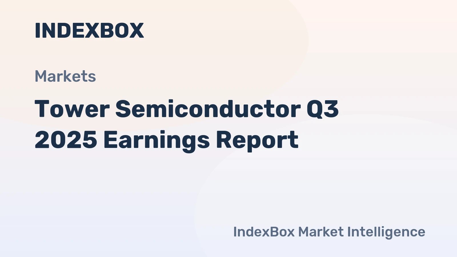 Tower Semiconductor Q3 2025 Earnings Report