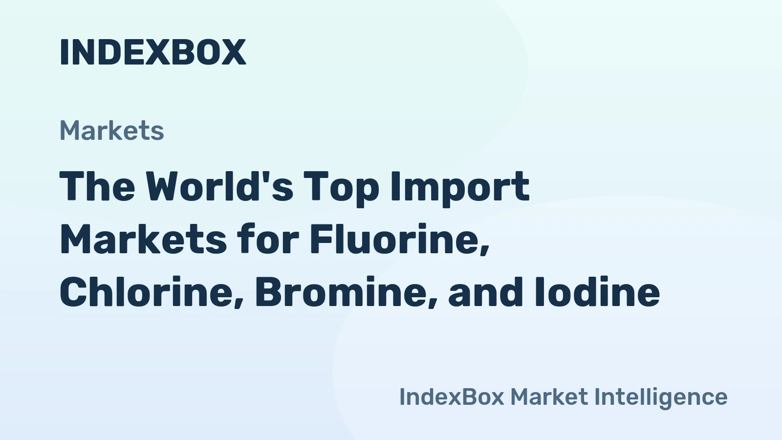 The World's Top Import Markets for Fluorine, Chlorine, Bromine, and Iodine