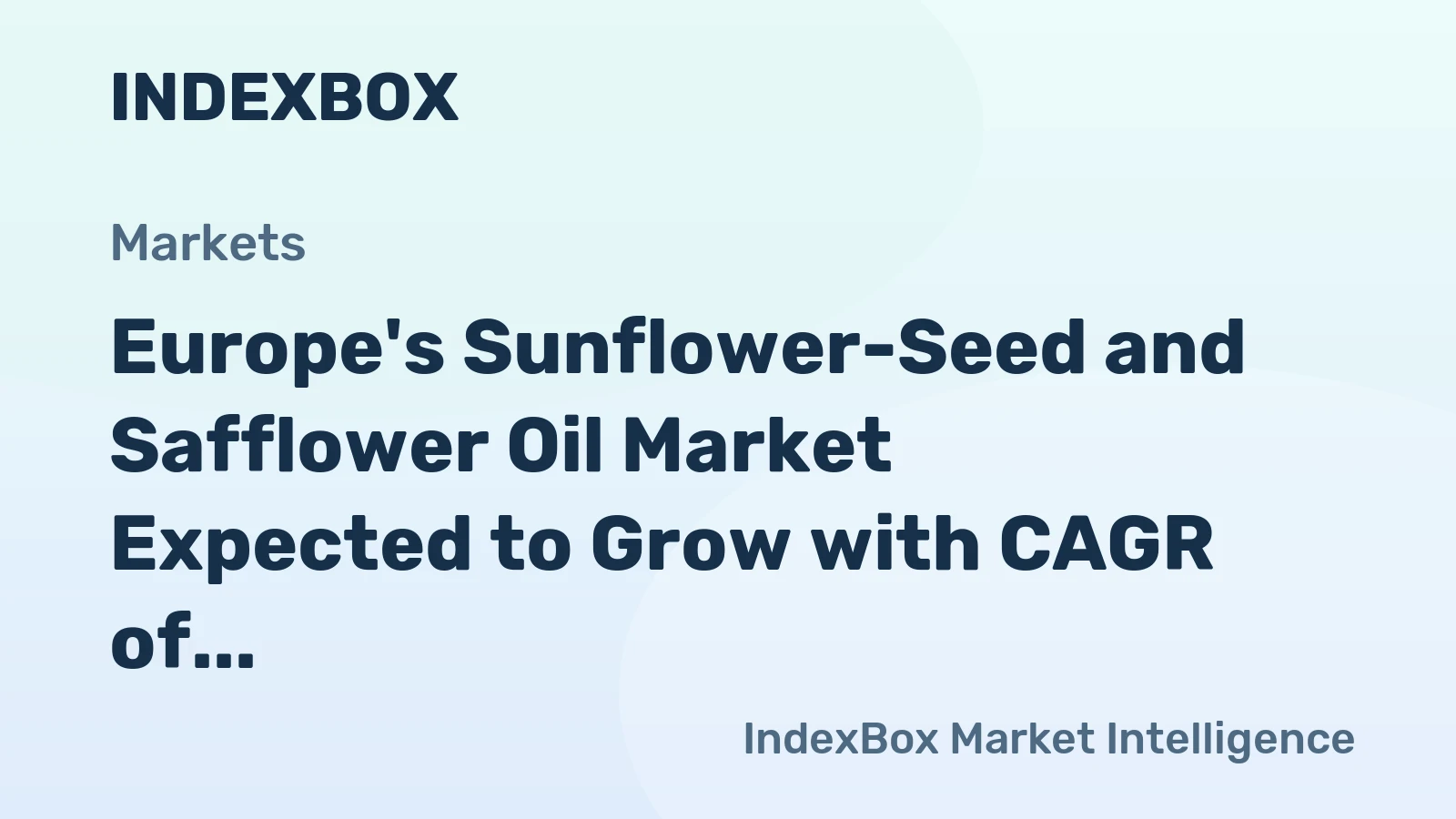 Europe's Sunflower-Seed and Safflower Oil Market Expected to Grow with CAGR of +1.2% from 2024 to 2035