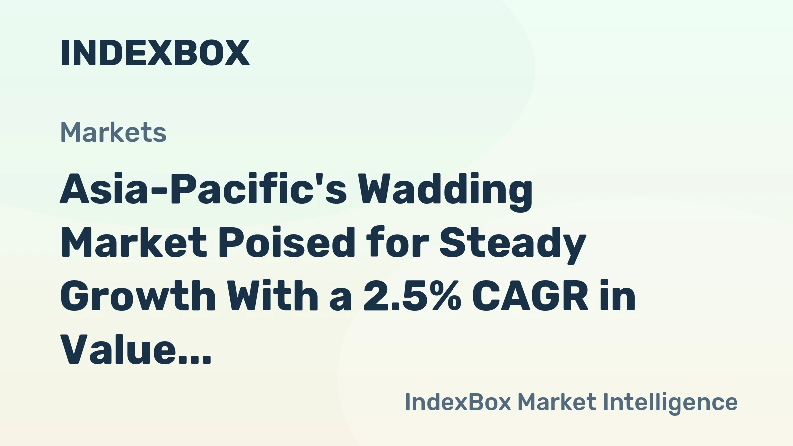 Asia-Pacific's Wadding Market Poised for Steady Growth With a 2.5% CAGR in Value Through 2035