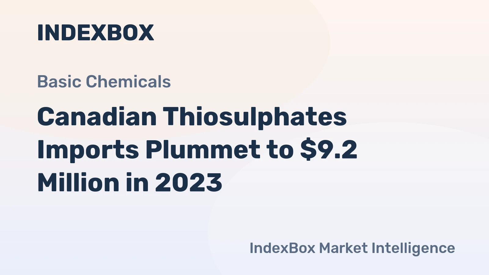 Canadian Thiosulphates Imports Plummet to $9.2 Million in 2023