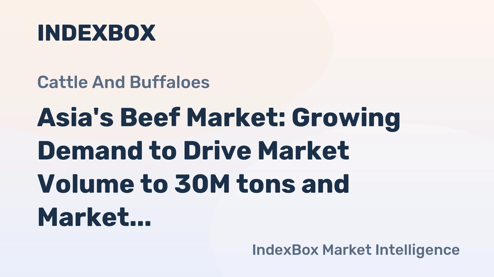 Asia's Beef Market: Growing Demand to Drive Market Volume to 30M tons and Market Value to $177.5B by 2035