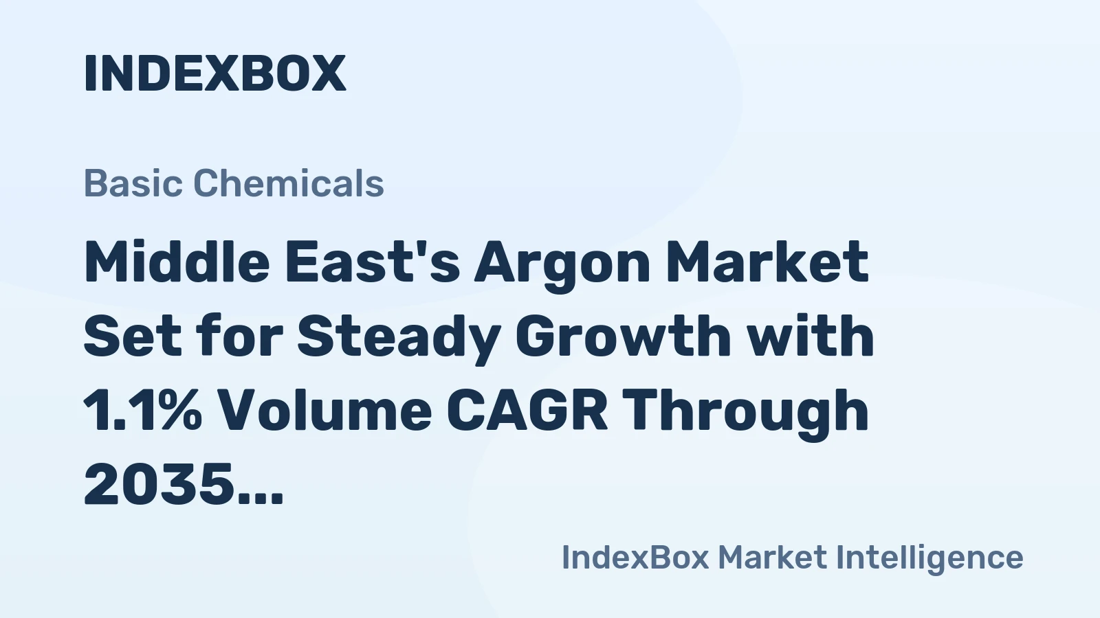 Middle East's Argon Market Set for Steady Growth with 1.1% Volume CAGR Through 2035