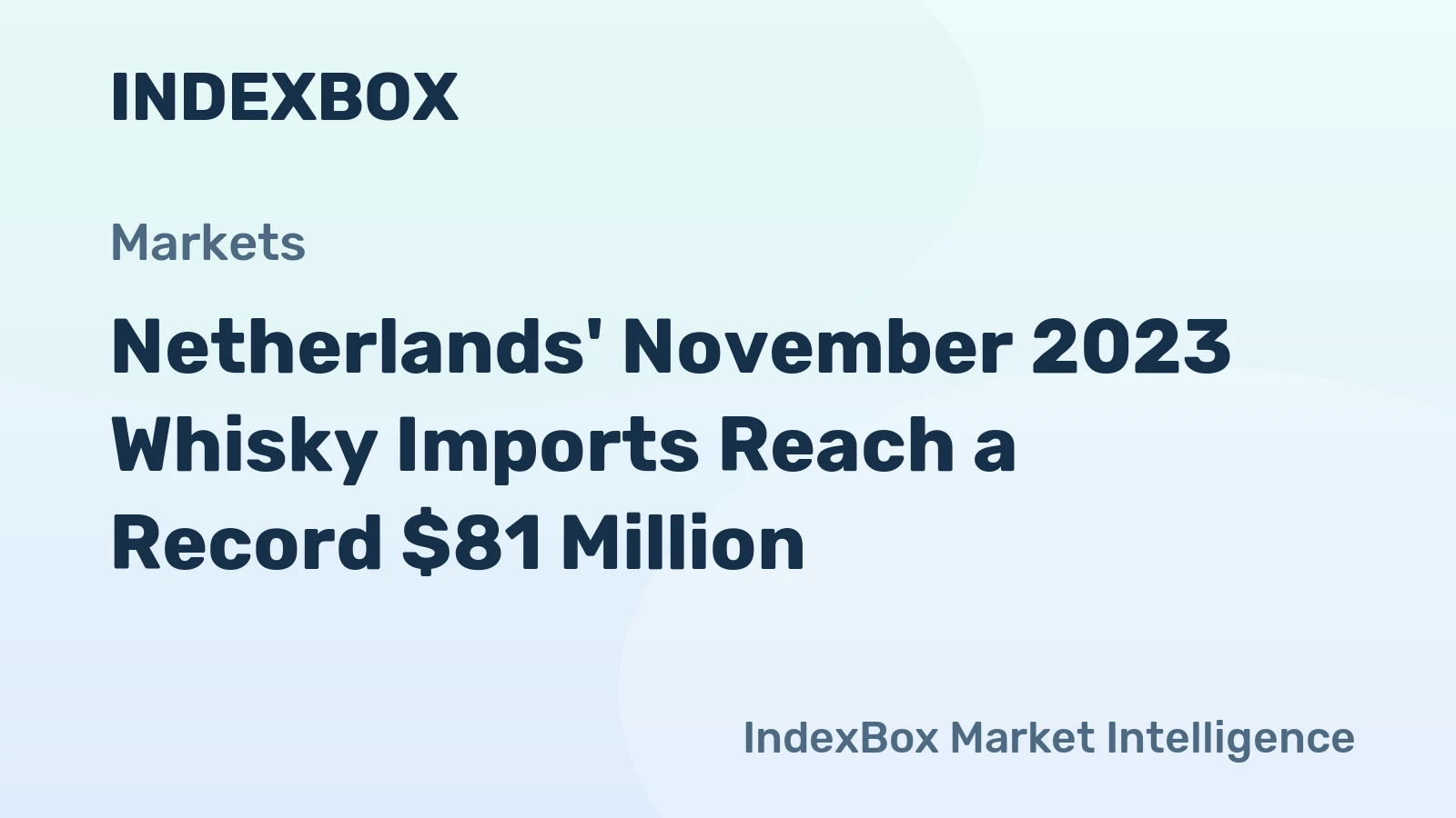 Netherlands' November 2023 Whisky Imports Reach a Record $81 Million