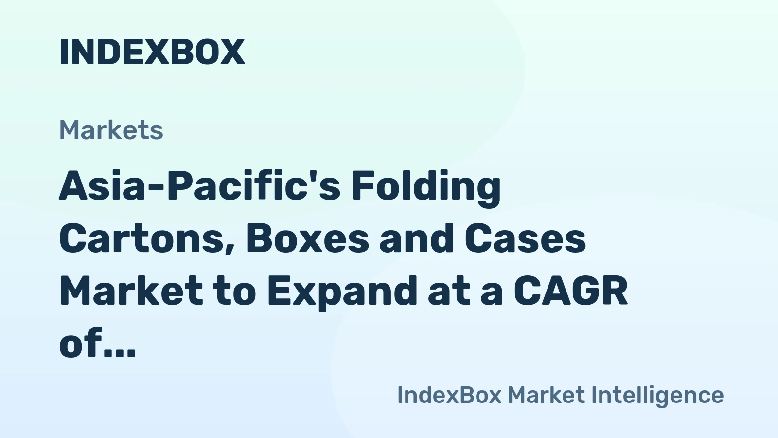 Asia-Pacific's Folding Cartons, Boxes and Cases Market to Expand at a CAGR of +0.4% by 2035