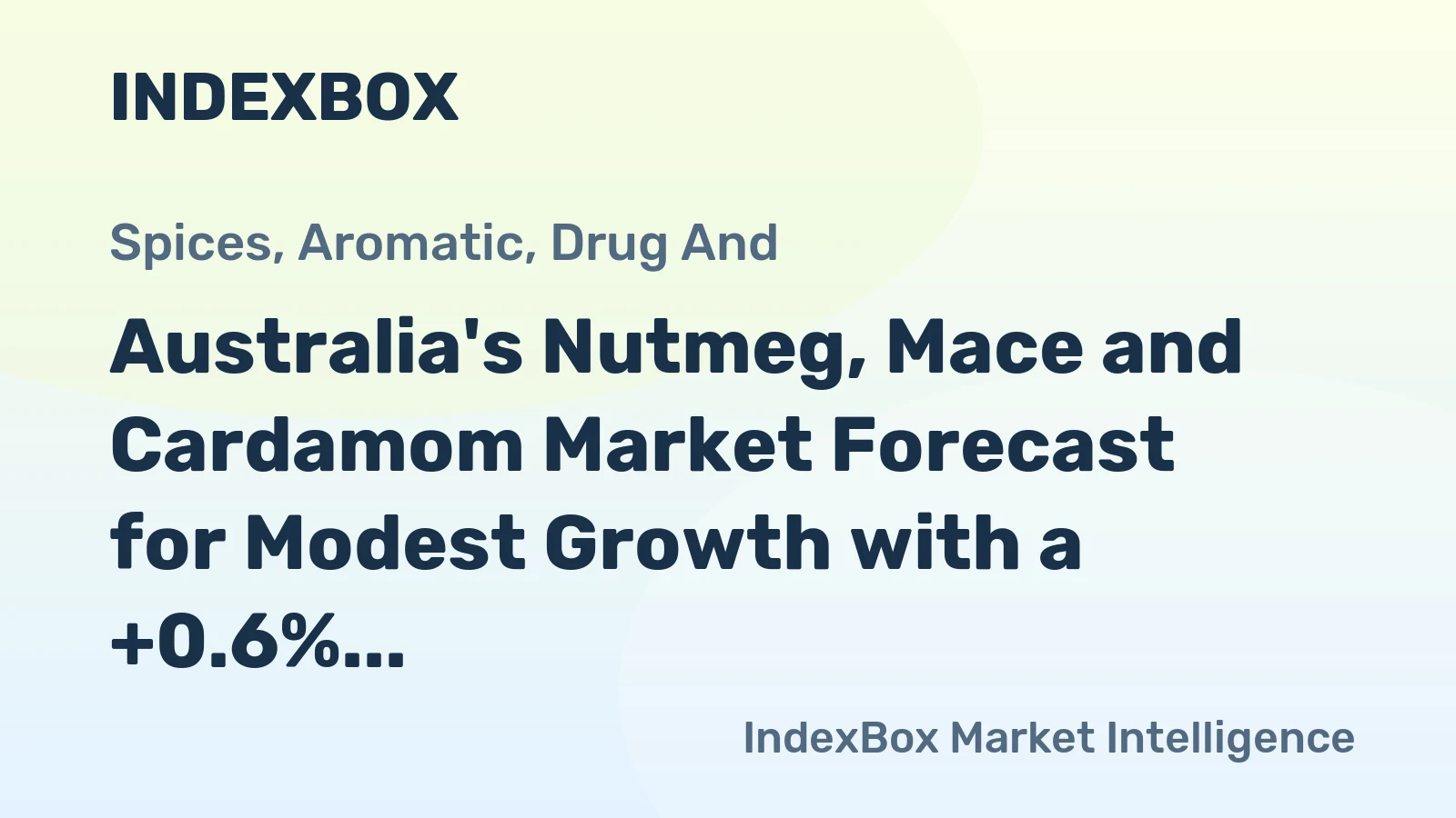 Australia's Nutmeg, Mace and Cardamom Market Forecast for Modest Growth with a +0.6% Volume CAGR