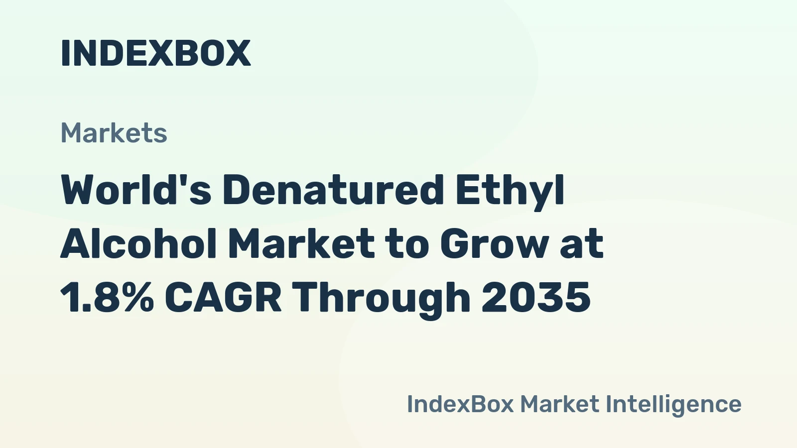 World's Denatured Ethyl Alcohol Market to Grow at 1.8% CAGR Through 2035