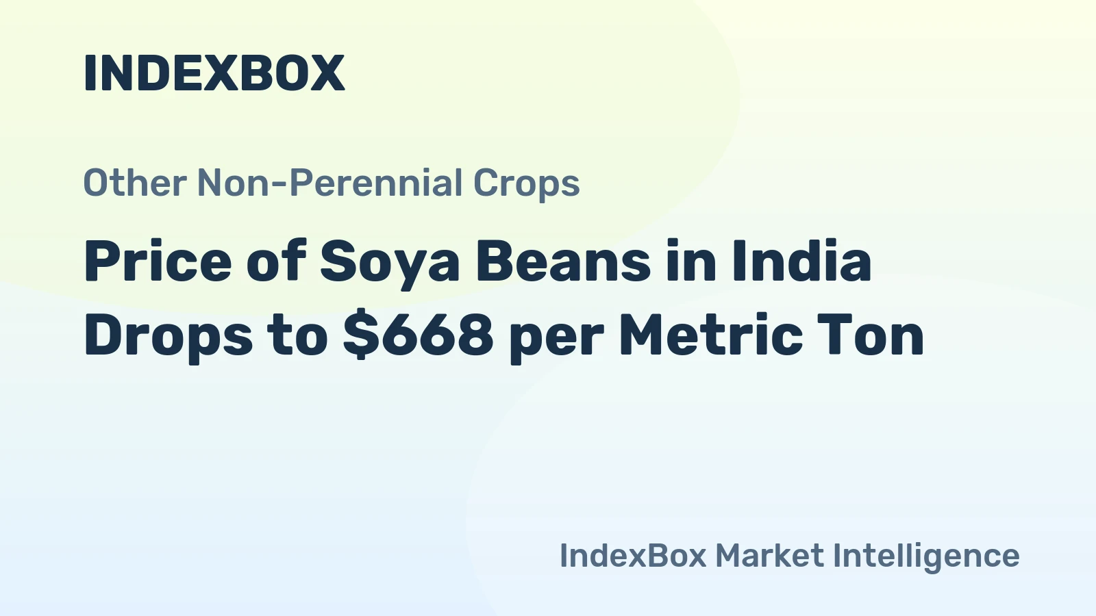 Price of Soya Beans in India Drops to $668 per Metric Ton
