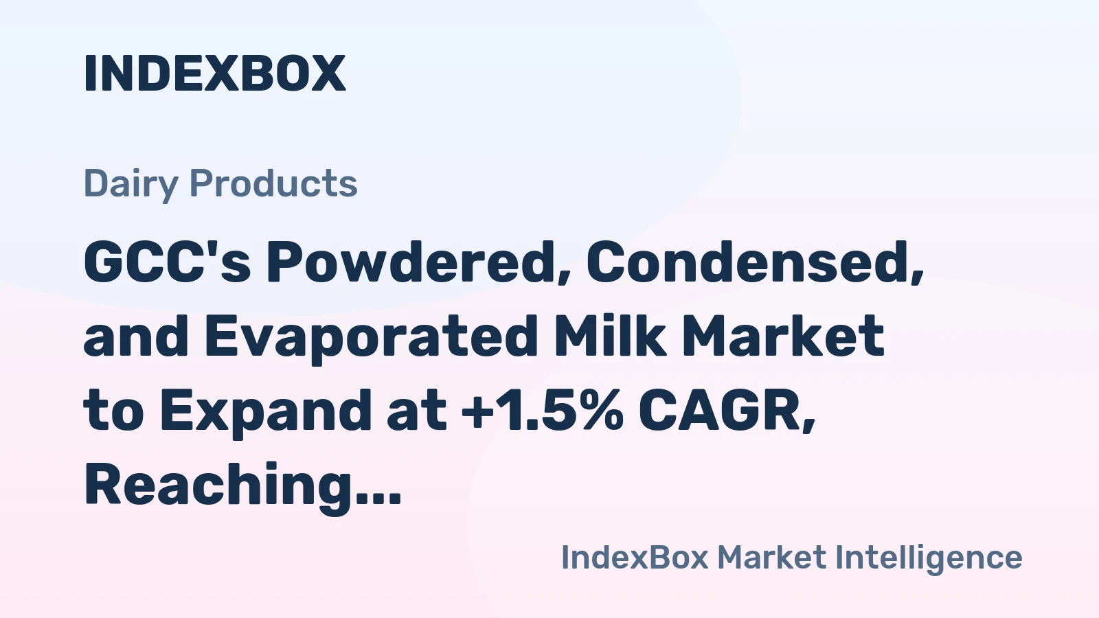 GCC's Powdered, Condensed, and Evaporated Milk Market to Expand at +1.5% CAGR, Reaching 795K Tons by 2035