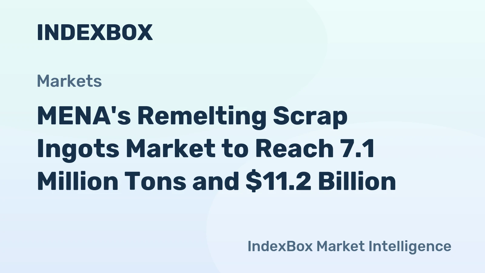 MENA's Remelting Scrap Ingots Market to Reach 7.1 Million Tons and $11.2 Billion