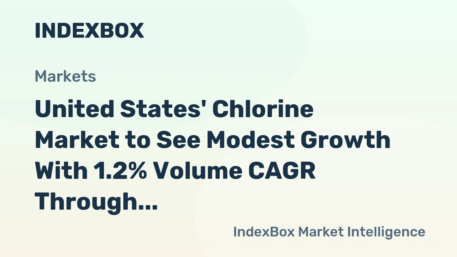 United States' Chlorine Market to See Modest Growth With 1.2% Volume CAGR Through 2035