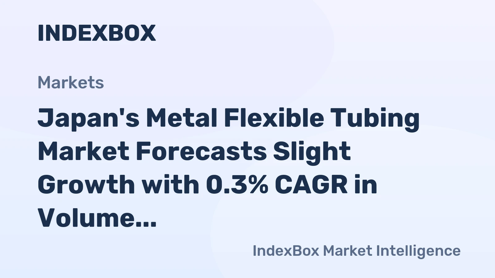 Japan's Metal Flexible Tubing Market Forecasts Slight Growth with 0.3% CAGR in Volume