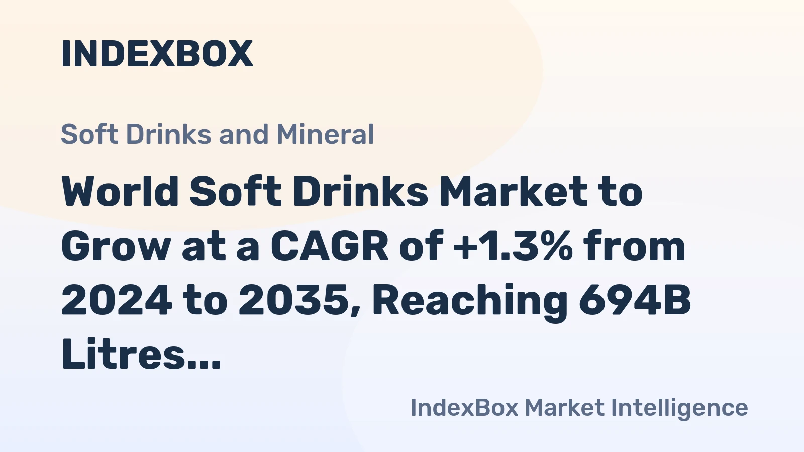 World Soft Drinks Market to Grow at a CAGR of +1.3% from 2024 to 2035, Reaching 694B Litres