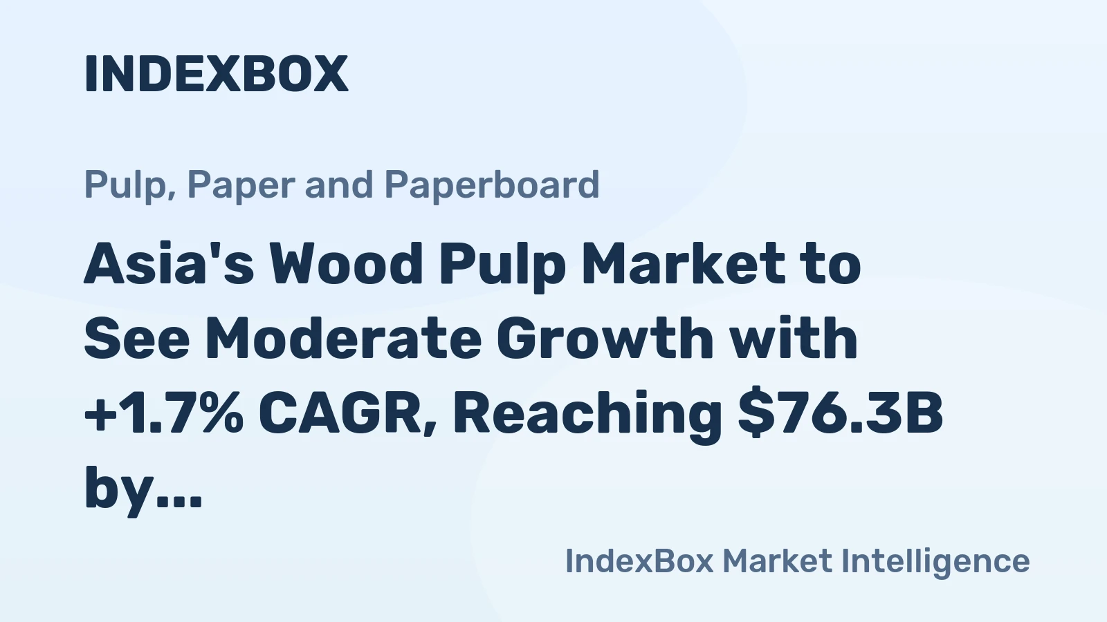 Asia's Wood Pulp Market to See Moderate Growth with +1.7% CAGR, Reaching $76.3B by 2035