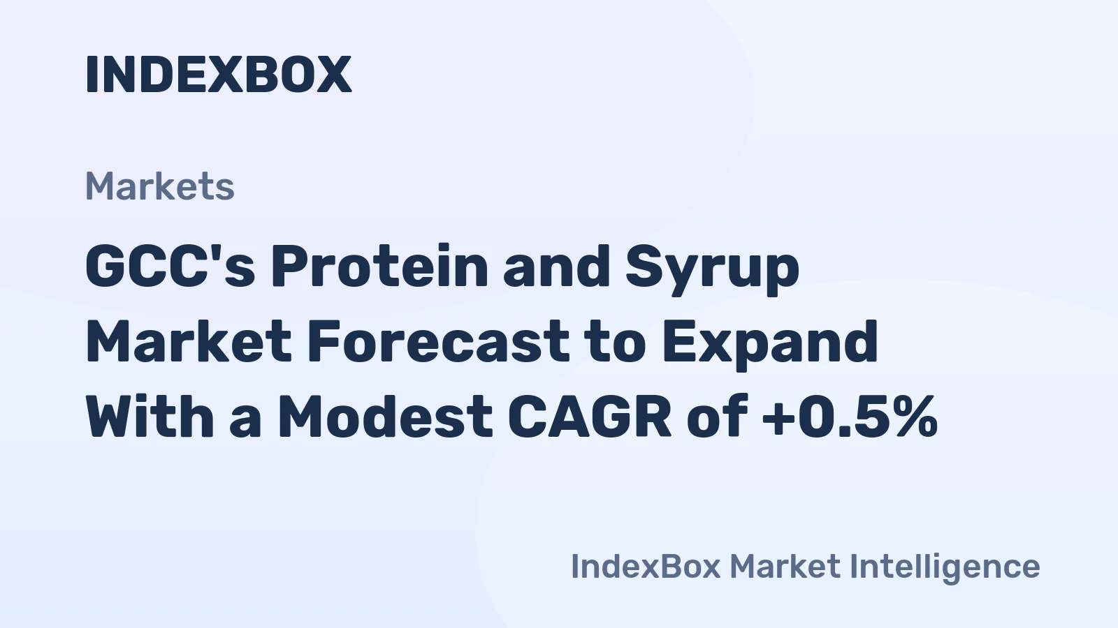 GCC's Protein and Syrup Market Forecast to Expand With a Modest CAGR of +0.5%
