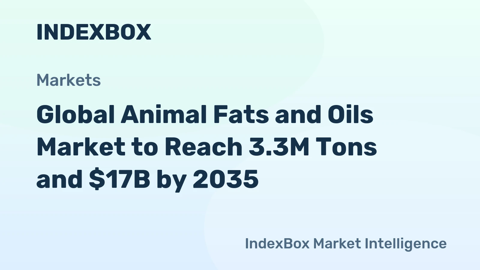 Global Animal Fats and Oils Market to Reach 3.3M Tons and $17B by 2035