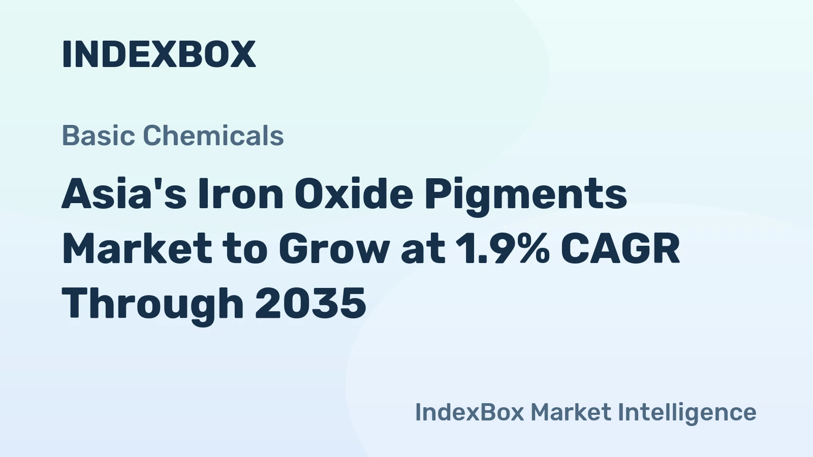 Asia's Iron Oxide Pigments Market to Grow at 1.9% CAGR Through 2035