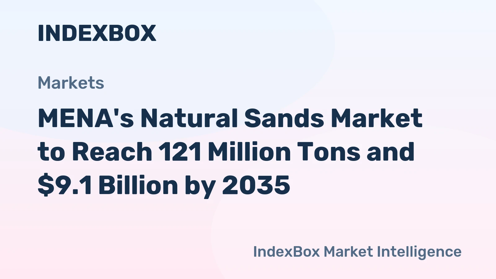 MENA's Natural Sands Market to Reach 121 Million Tons and $9.1 Billion by 2035