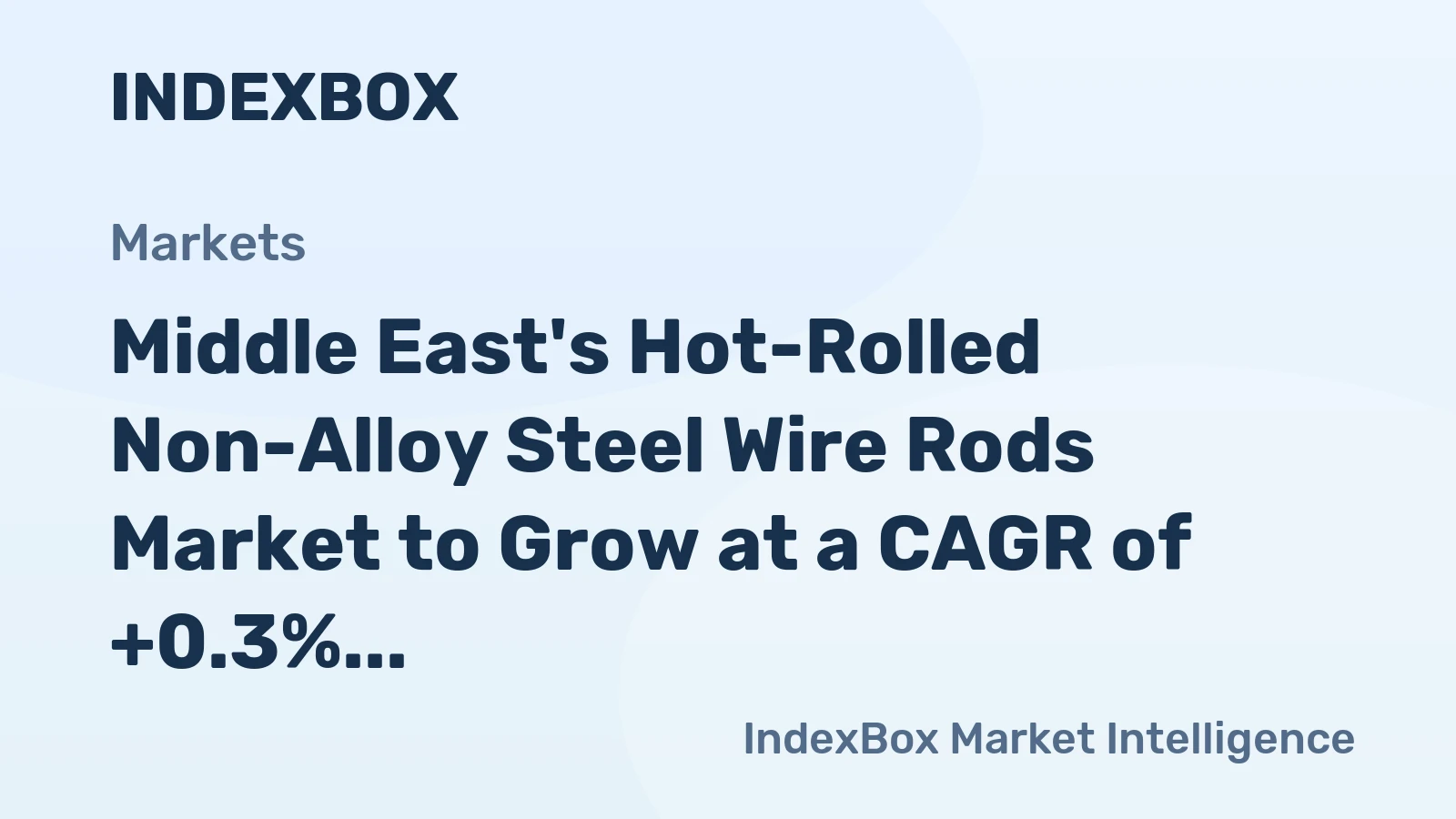 Middle East's Hot-Rolled Non-Alloy Steel Wire Rods Market to Grow at a CAGR of +0.3% until 2035, Reaching $7.7B