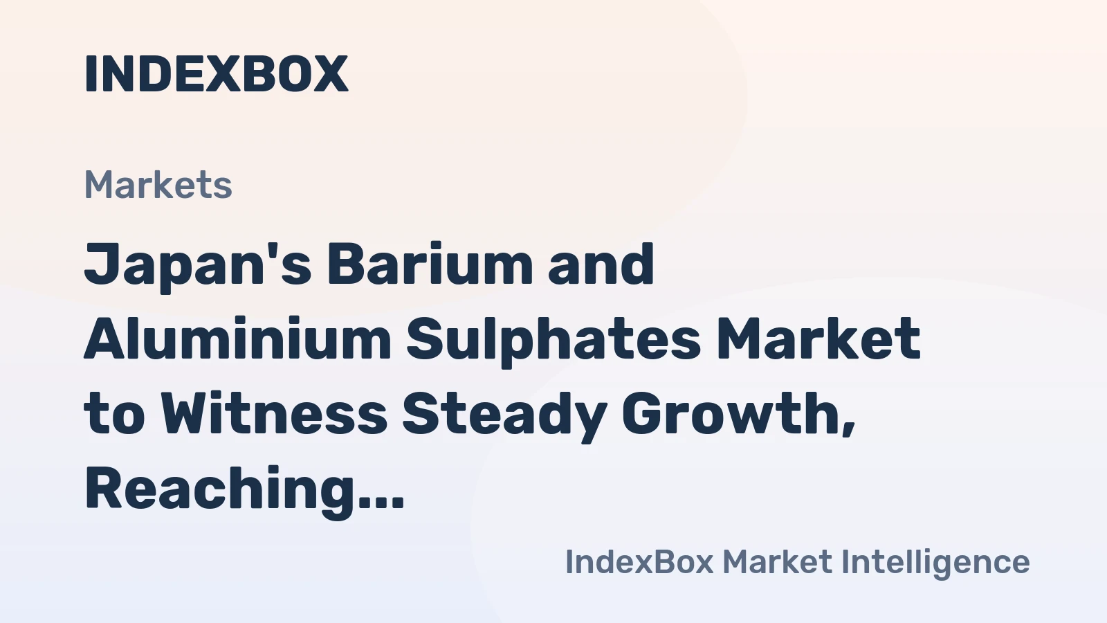 Japan's Barium and Aluminium Sulphates Market to Witness Steady Growth, Reaching 244K Tons in Volume and $563M in Value by 2035