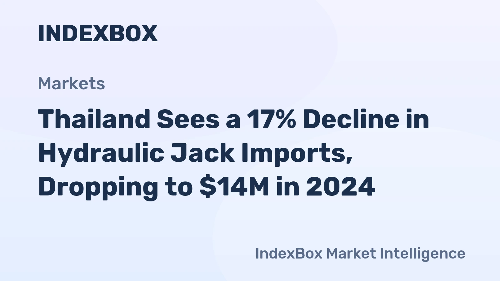 Thailand Sees a 17% Decline in Hydraulic Jack Imports, Dropping to $14M in 2024