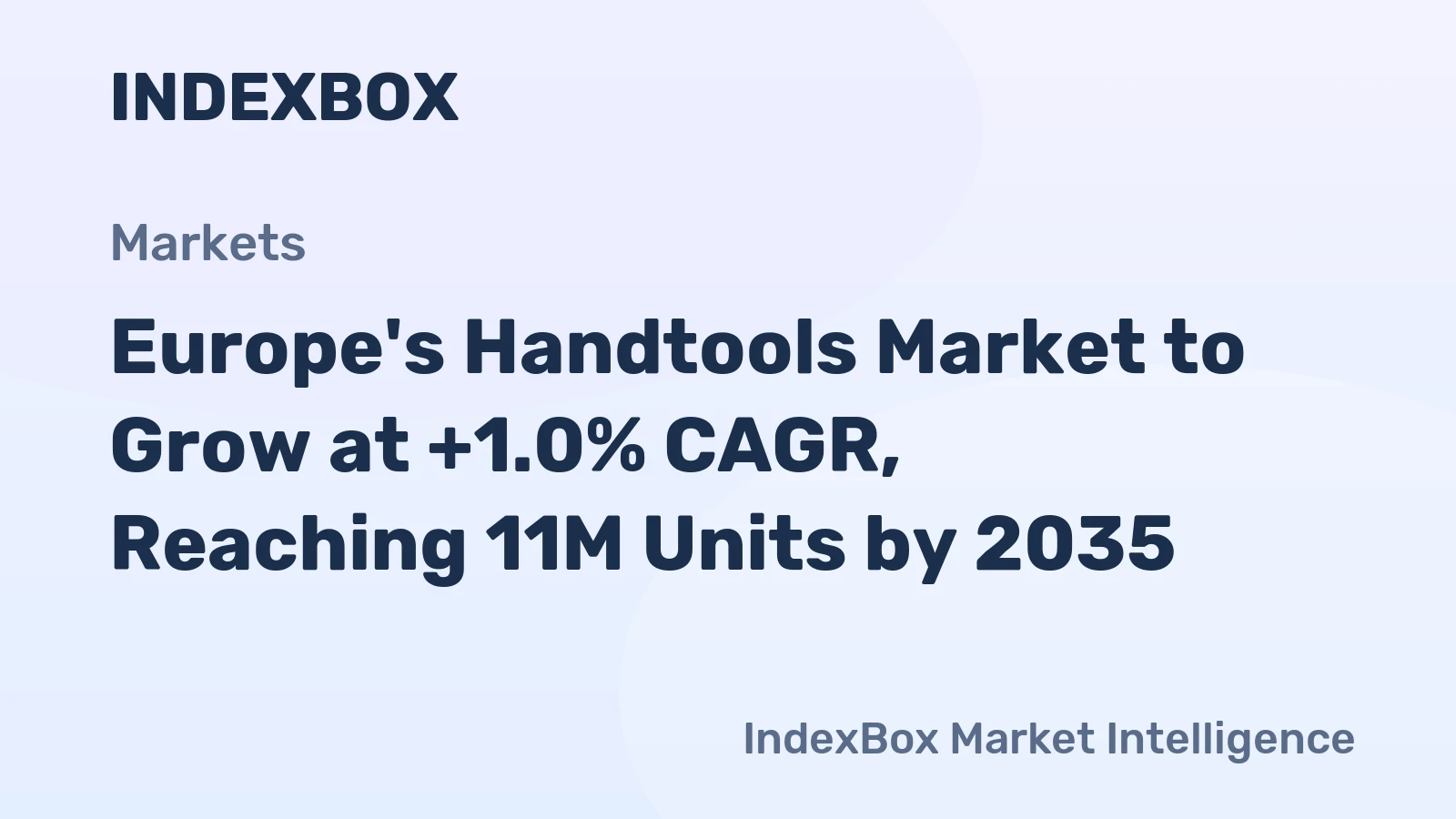 Europe's Handtools Market to Grow at +1.0% CAGR, Reaching 11M Units by 2035