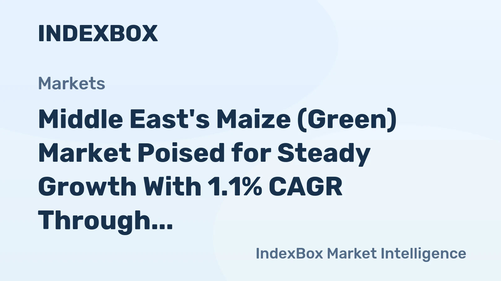 Middle East's Maize (Green) Market Poised for Steady Growth With 1.1% CAGR Through 2035