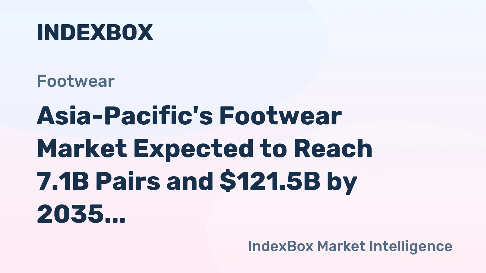 Asia-Pacific's Footwear Market Expected to Reach 7.1B Pairs and $121.5B by 2035